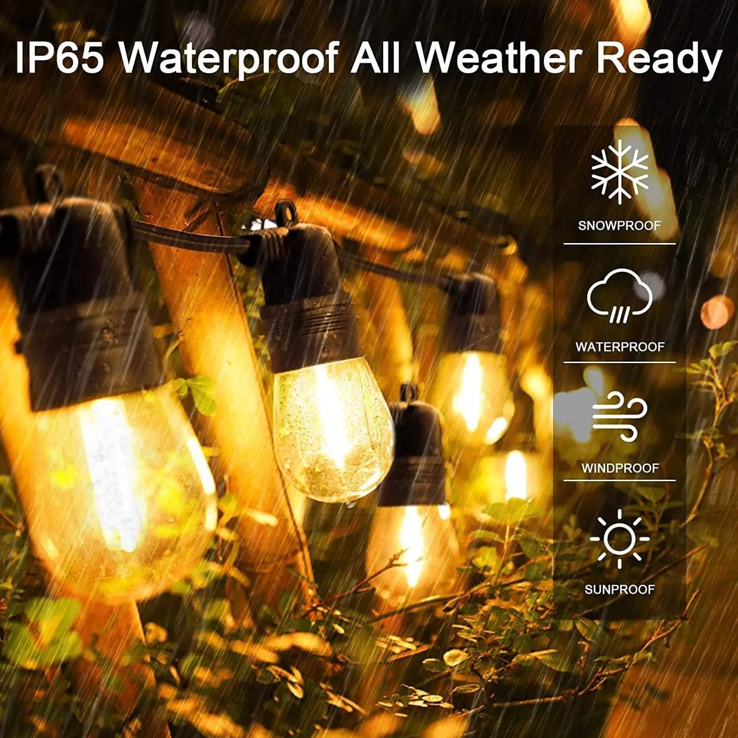 S14 LED-uri de exterior șir de lumini rezistente la apă, rezistente la ...